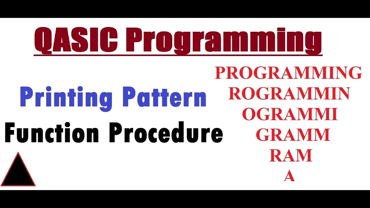 QBASIC Function Procedure Pattern Printing Program