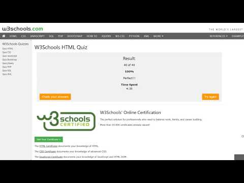 W3School Quizz HTML