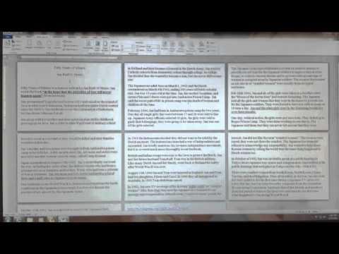 Format a word document to print on notes cards