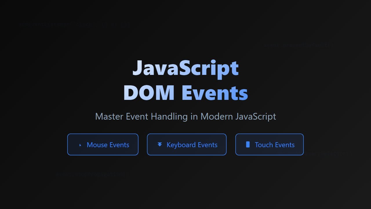 JavaScript DOM Events: A Beginner's Guide to Event Handling
