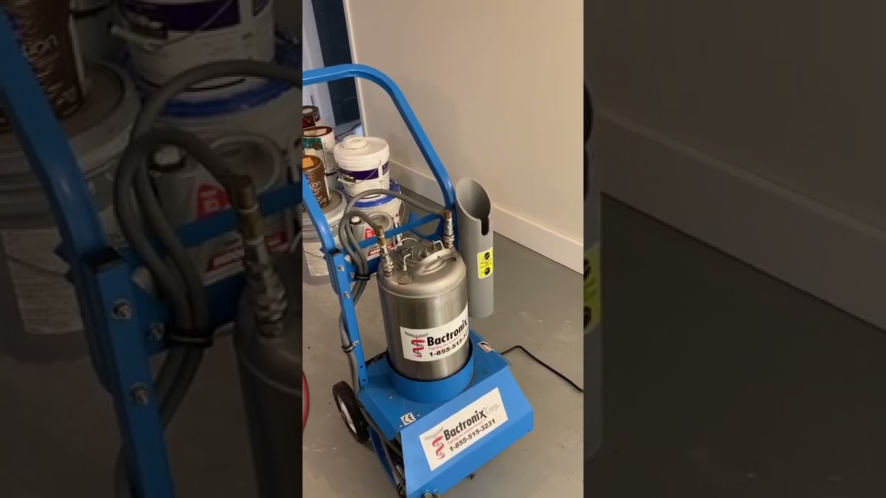 Electrostatic sprayer used to apply nontoxic hospital grade disinfectant