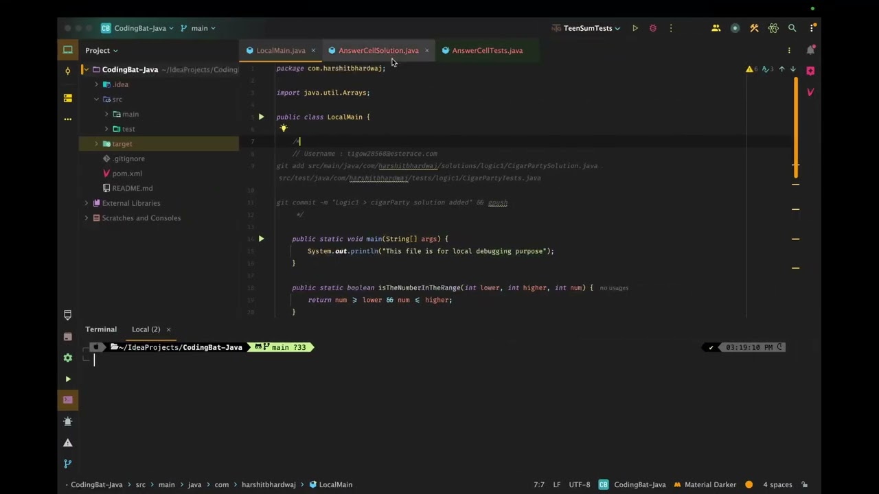 CodingBat Java | Logic-1 Section | answerCell
