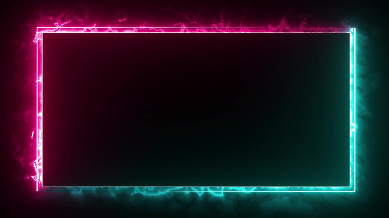 Glowing frame black screen | Neon light border | Frame template video background