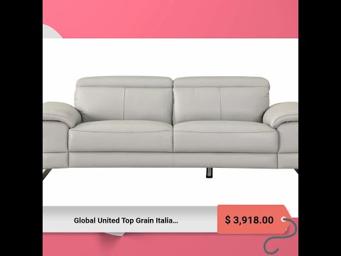 Global United Top Grain Italian Leather Sofa