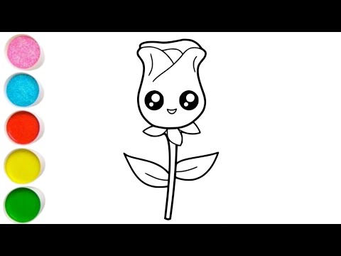 Cute Flower Drawing, Painting & Coloring For Kids and Toddlers_ Kids Art