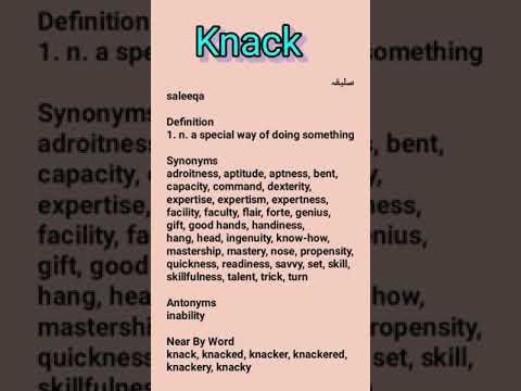 Knack Word Noun Explaination Definition Pronunciation American And British accent