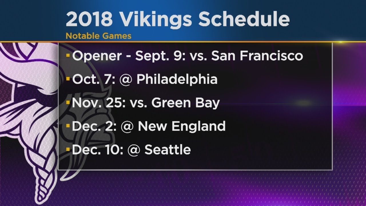 Vikings 2018 Schedule Revealed