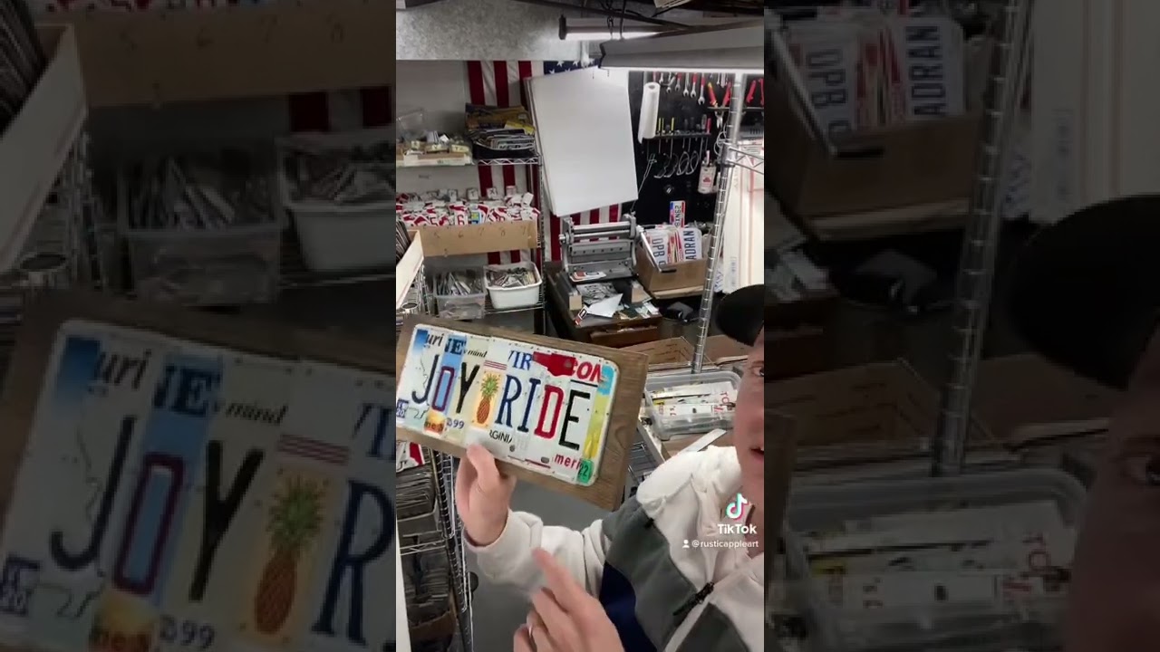 Adding a pineapple to the middle of a license plate sign for more color
