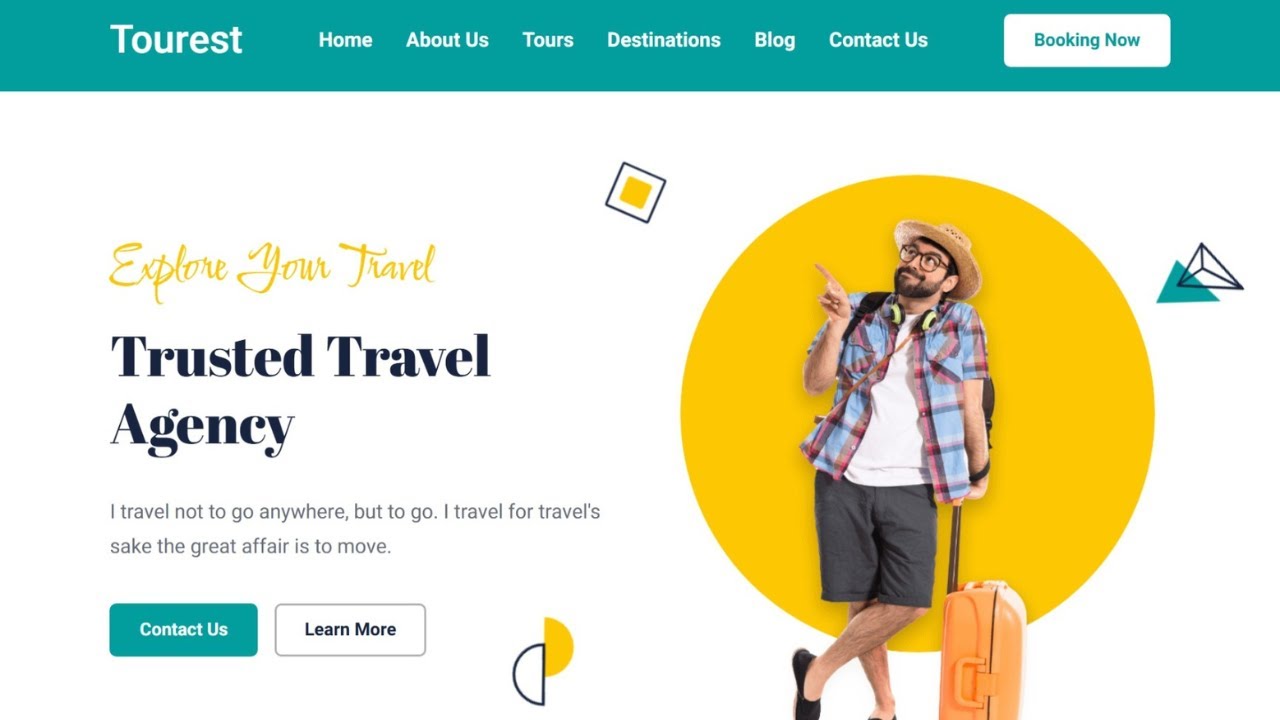Responsive Travel Website Design Using HTML, CSS & JavaScript | Free Source Code