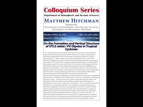 UW-AOS Colloquium - Oct. 22, 2018