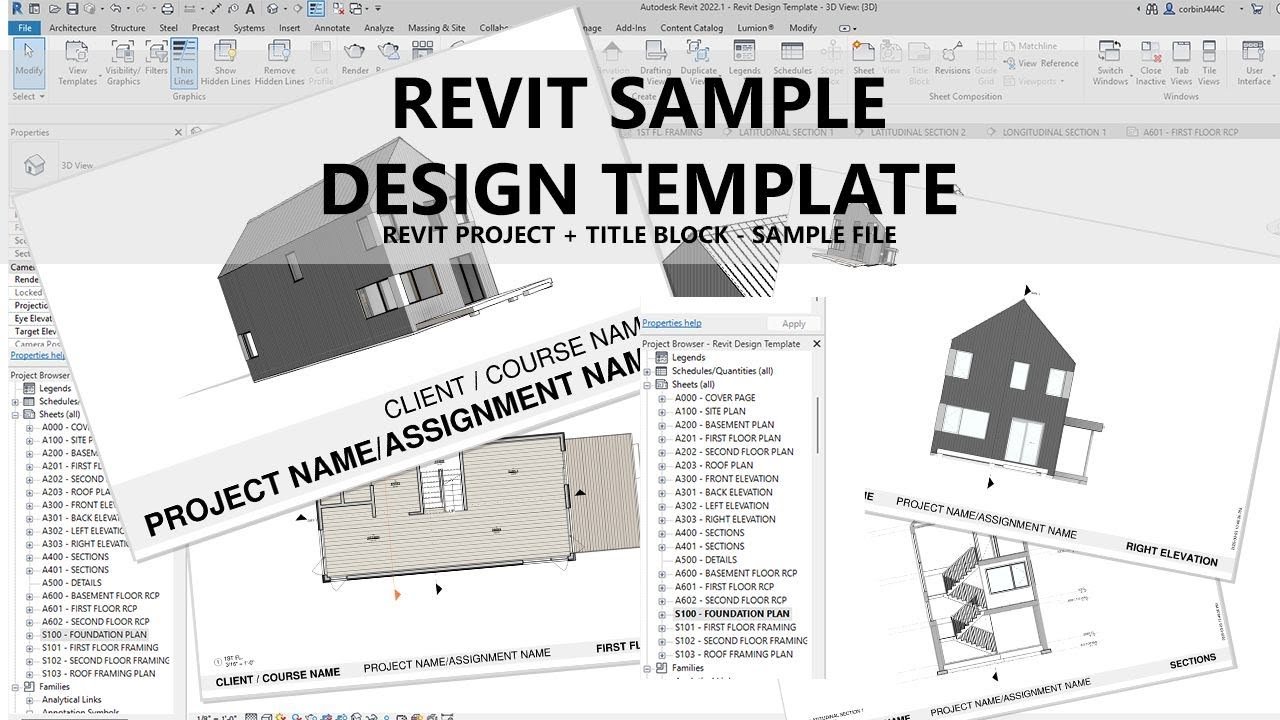 Revit Project Sample File Style 1 - Overview Video