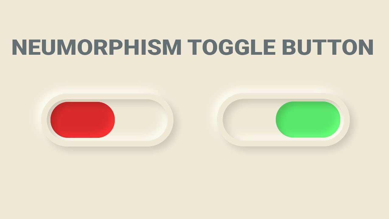 CSS Neumorphism Toggle Switch Button Design | Neumorphic Toggle Button Using HTML And CSS Tutorial