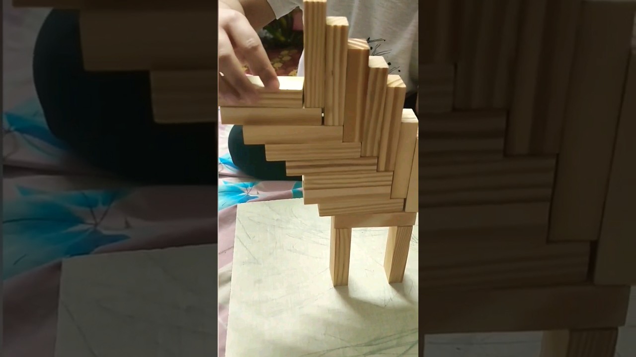 Playing with wooden blocks #blocks #woodenblocks #viral #blocks #jengagame