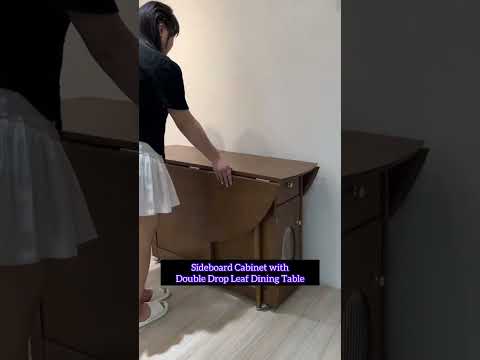 sideboard cabinet with double drop leaf table and chairs storage