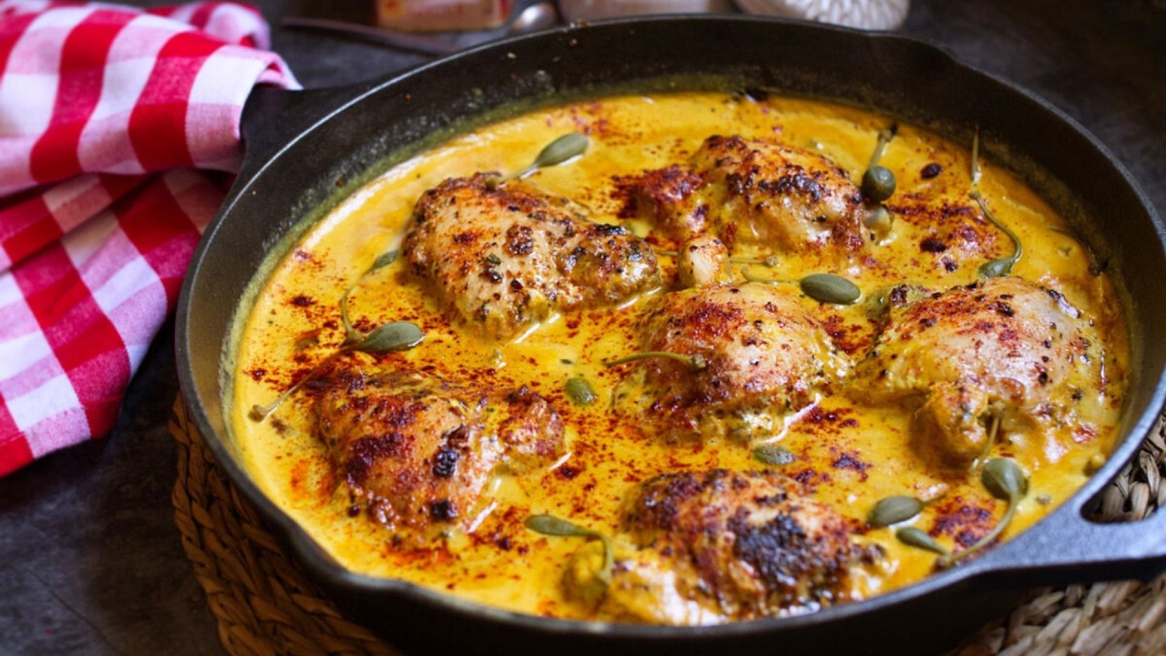 Spanish Chicken in Creamy Mustard Sauce – Pollo a la Mostaza