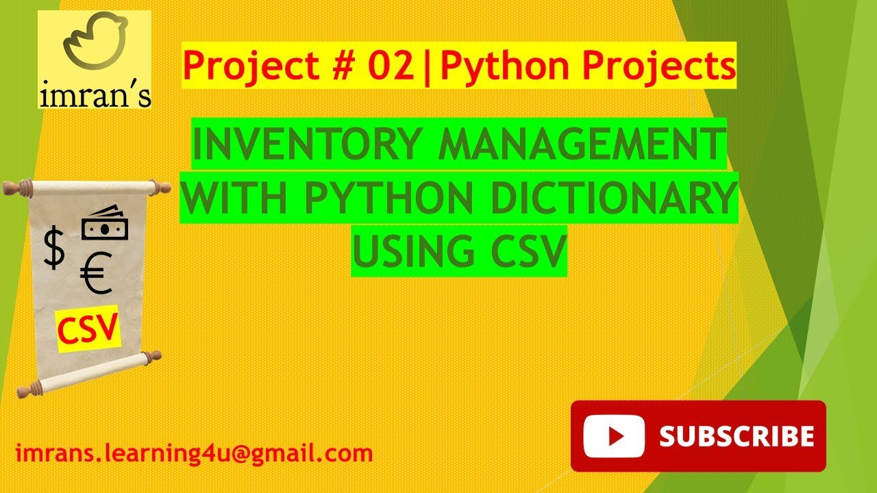 Python Project 02 | Inventory Management with Python Dictionary Using CSV