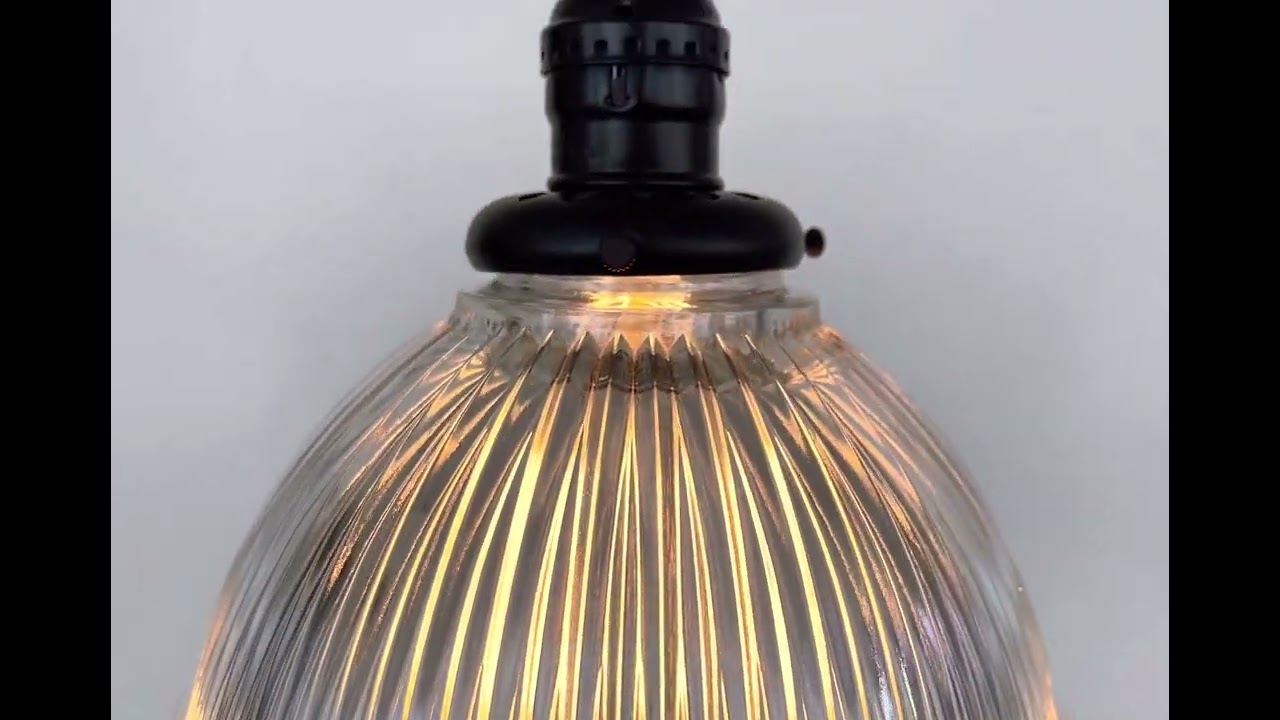 Vintage factory holophane pendant light