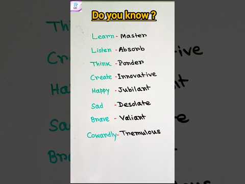 Synonym Words in English 💯✅👩🏻🏫 #education #english#shorts #ytshorts #spokenenglish #learnenglish