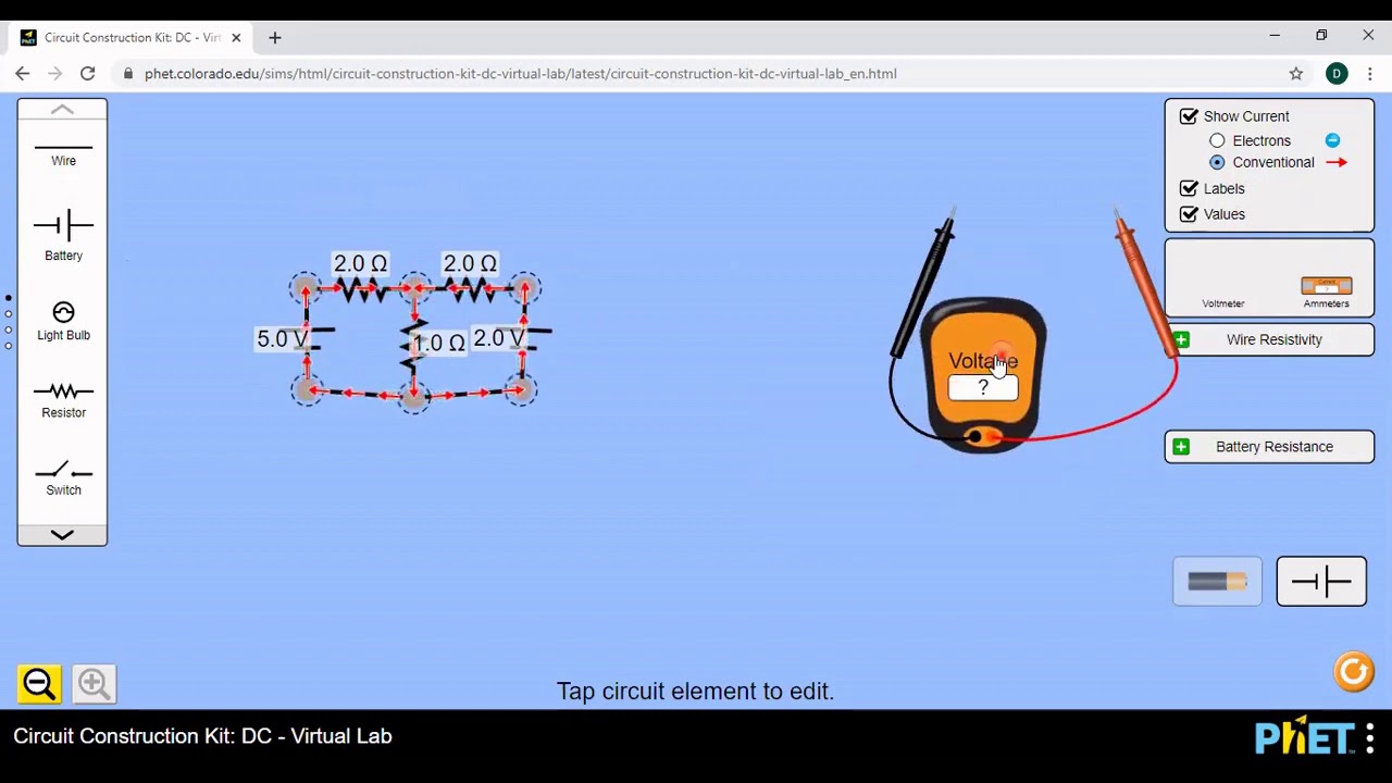 Verification of Kirchoffs Voltage Law Virtual Lab Demo
