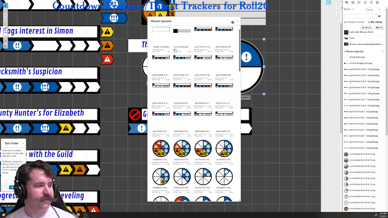 Tutorial Roll20 Rollable Tables Countdown Clocks