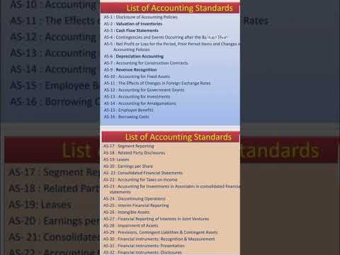 accounting standards list