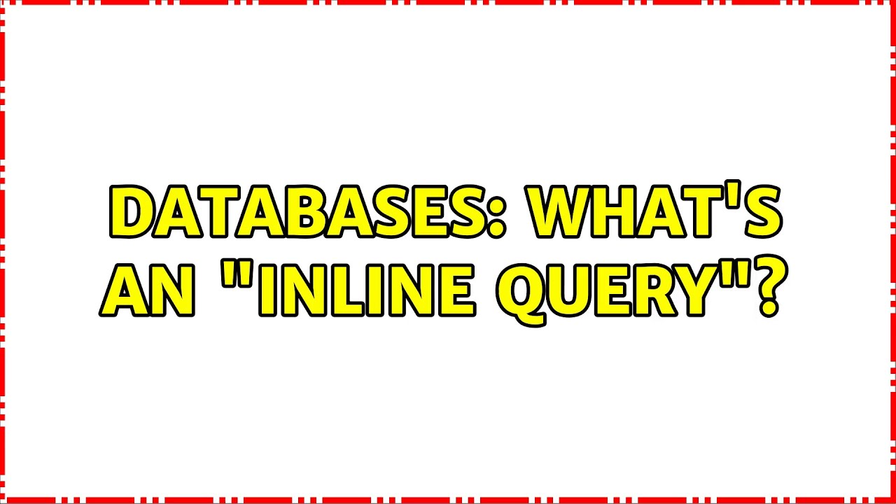 Databases: What's an 