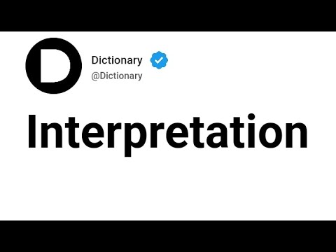 Interpretation Meaning In English