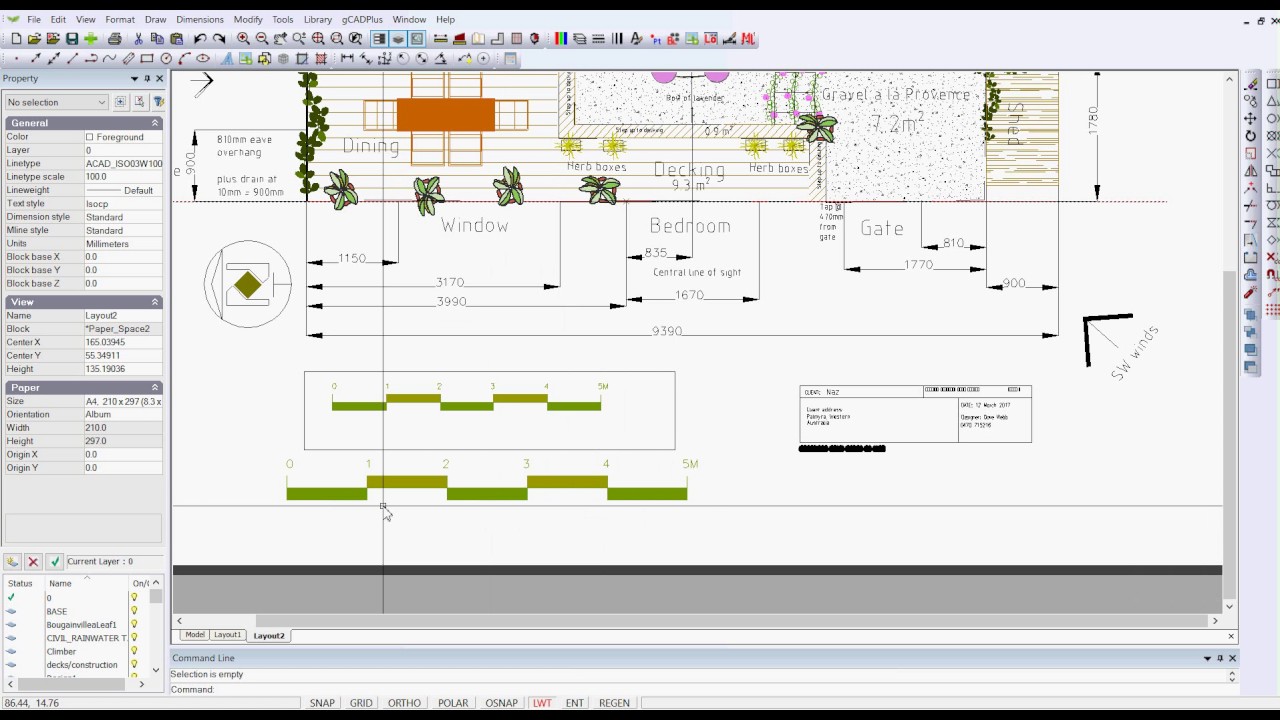Display scale bars correctly in landscape drawings