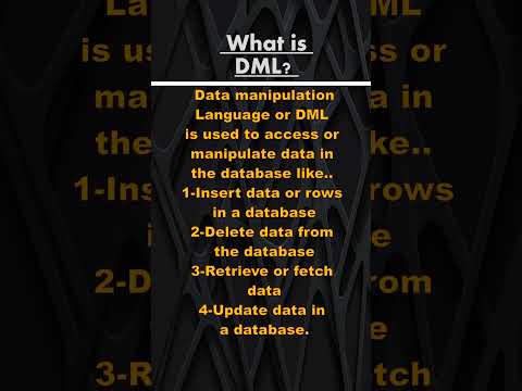 What is Data Manipulation Language (DML) | #sql