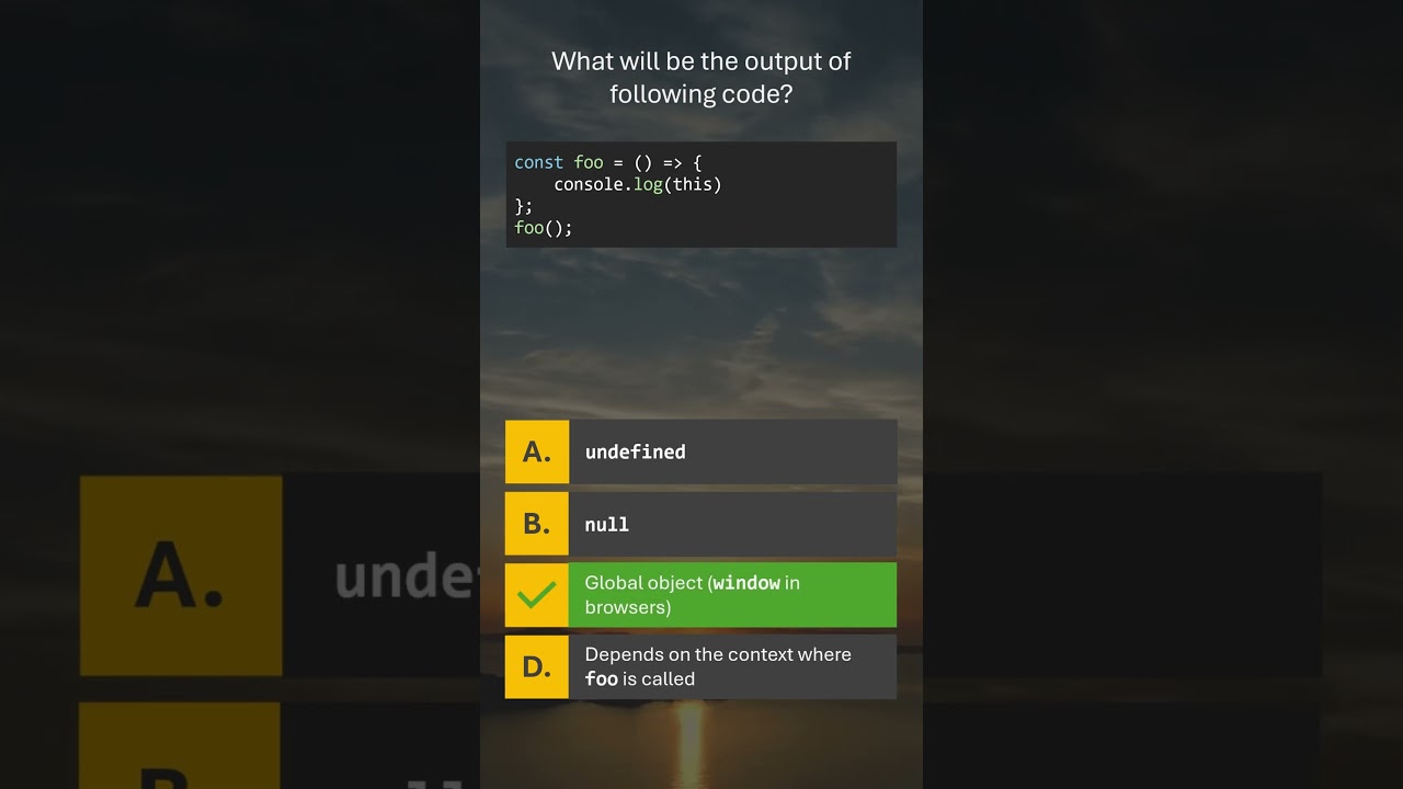 #TestYourJavaScript  07 / 100 JavaScript MCQ & Answer #javascript #programming #coding #procademy