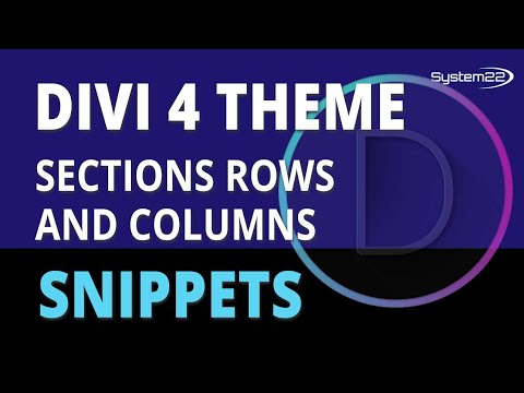 Divi 4 Snippets Sections Rows And Columns 😎