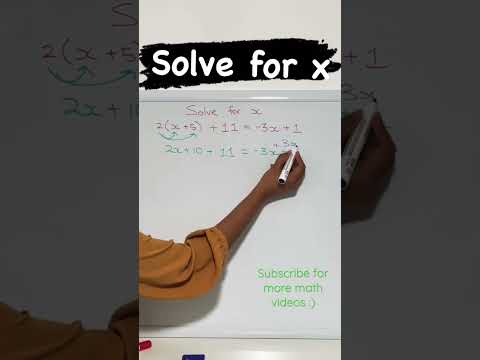 Algebra| Find x| 2(x+5) + 11 = -3x + 1 | #math #algebra #linearequations #solveforx #expand