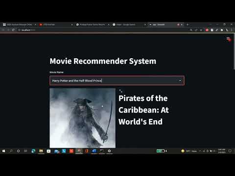 Movie Recommender System # ML Project-4 #Data Analytics, # Streamlit, # Pandas, # APIs #TMDB