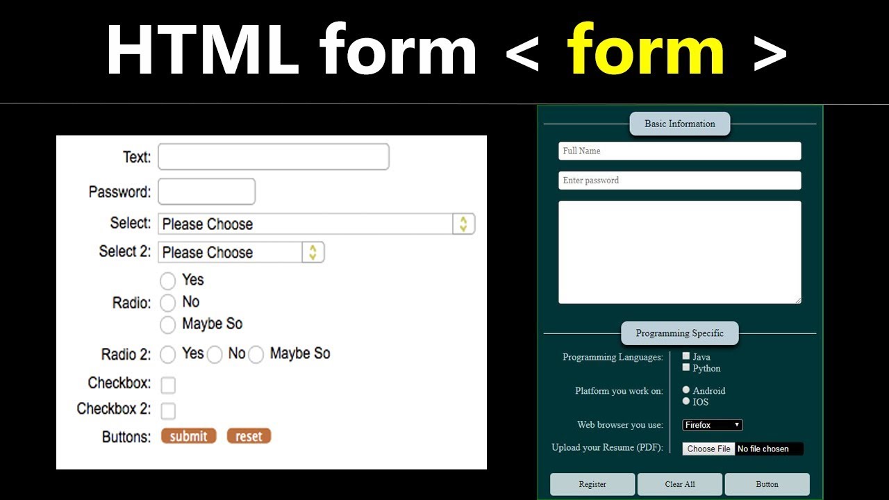 HTML Form | Practicle Example | very Simple and Easy #14