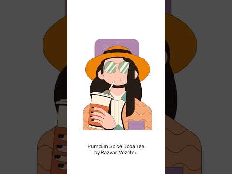 Pumpkin Spice Boba | Animated Illustration | SVGator