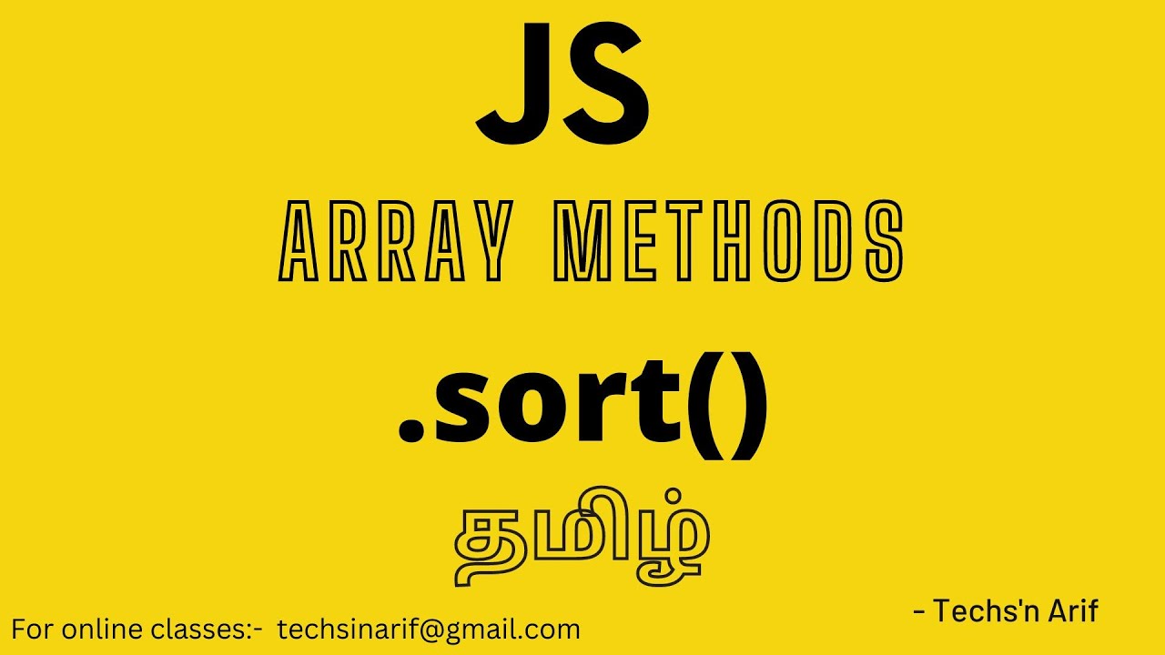 JavaScript Tutorial | Array | sort() | Tamil