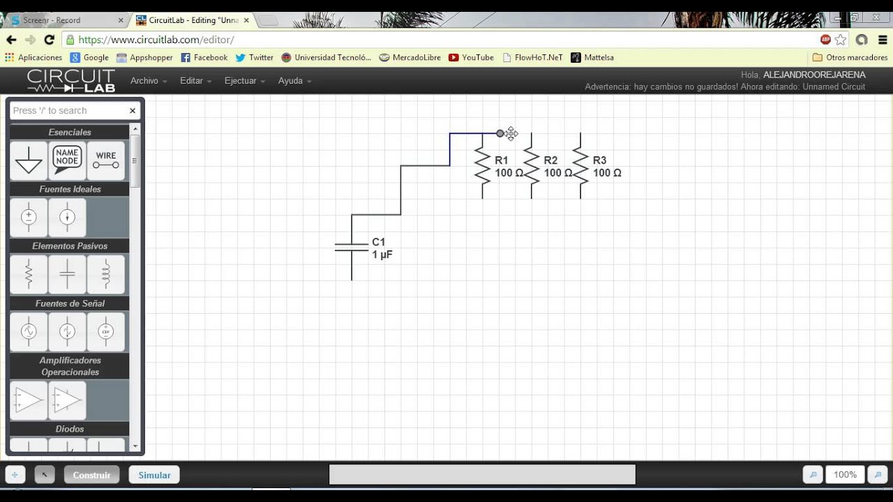 Video Tutorial de Circuitos / Circuitlab
