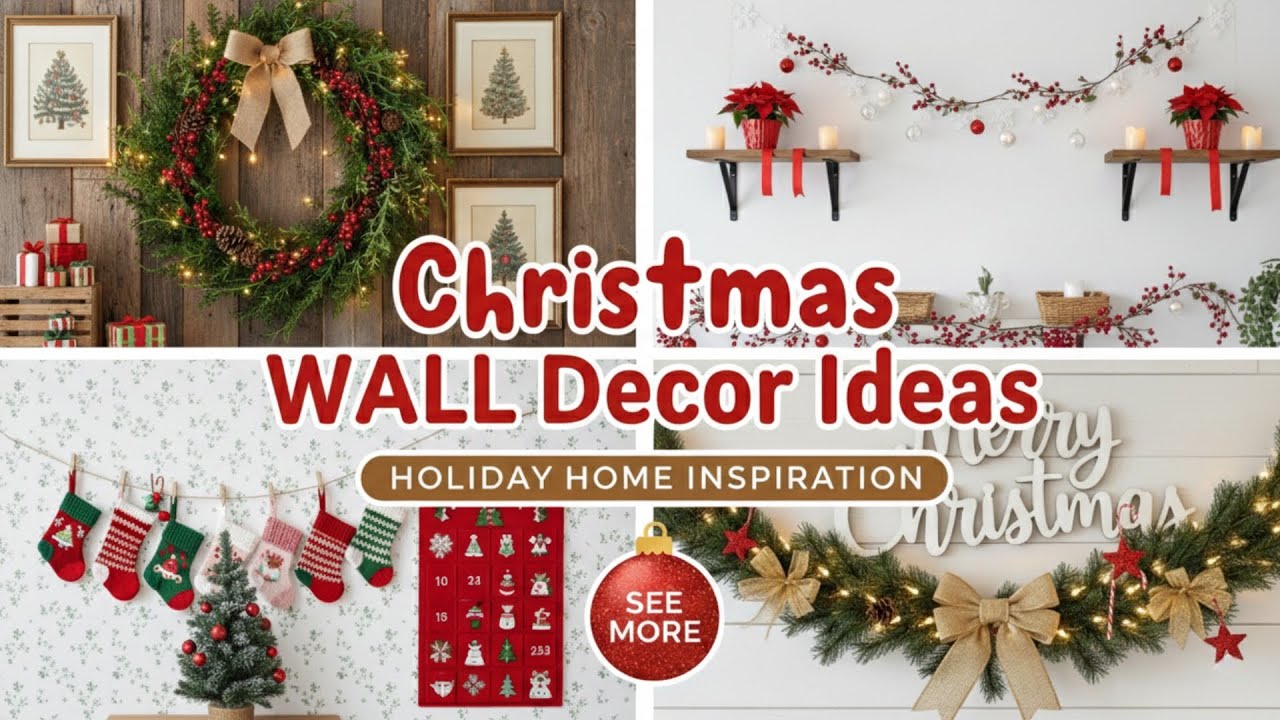 124+ DIY Christmas Wall Decor Ideas 2025 | Indoor Holiday Decorations & Wall Trees