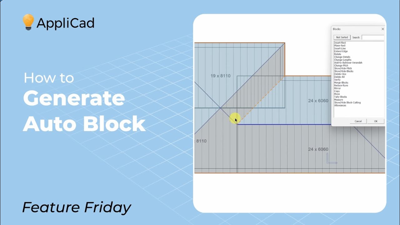 How to Generate Auto Block - AppliCad Roof Wizard Feature Friday