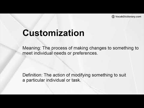 Customization Meaning