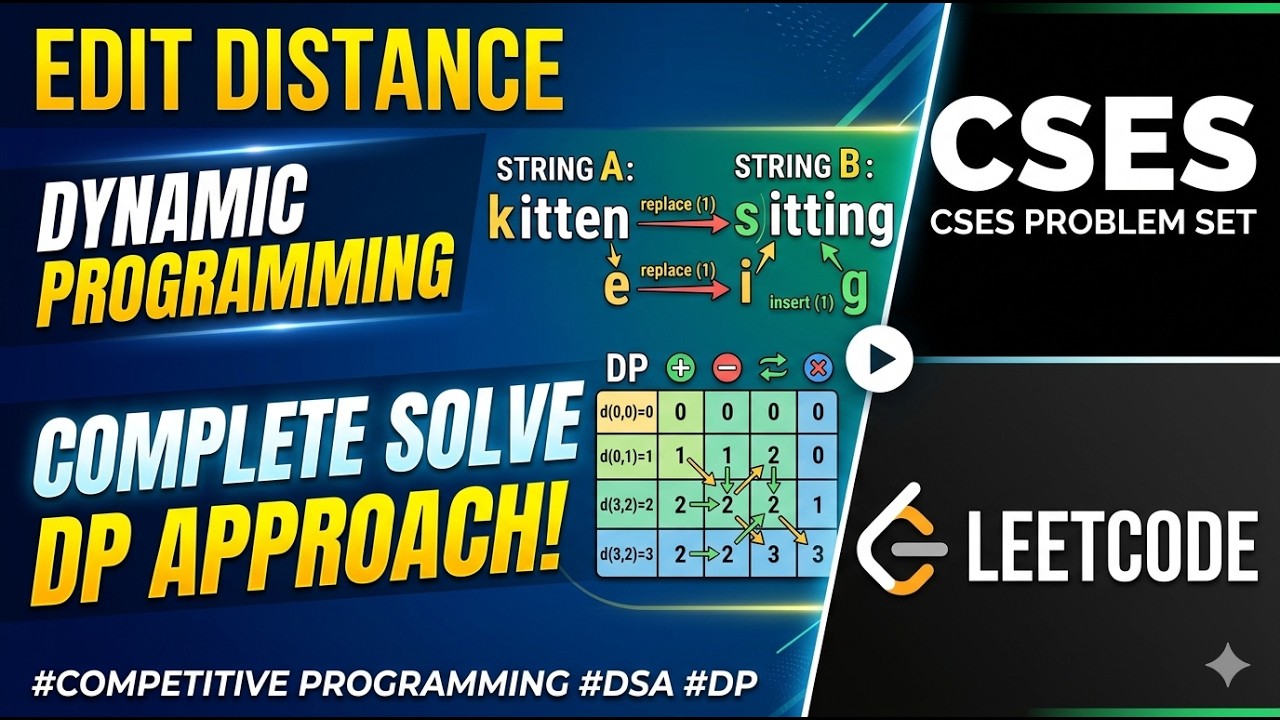 Edit Distance DP Explained | CSES + LeetCode | Step-by-Step Dynamic Programming