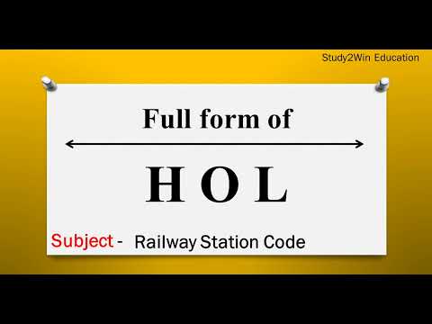 HOL ka full form | Full form of HOL in English | Subject - Railway Station