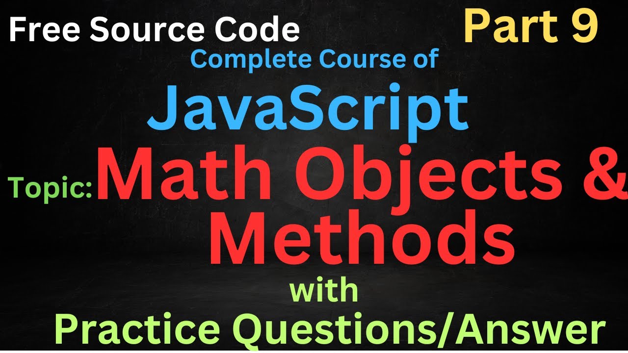 Math Object/Method in Javascript | Math.round,ceil,floor,abs | Javascript Course part 9 #javascript