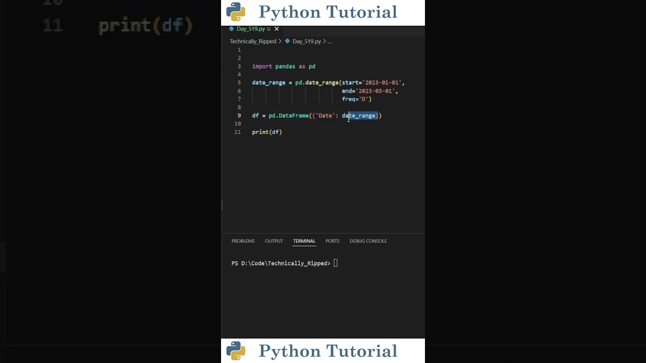 Creating Date Ranges In Python | Python Tutorial