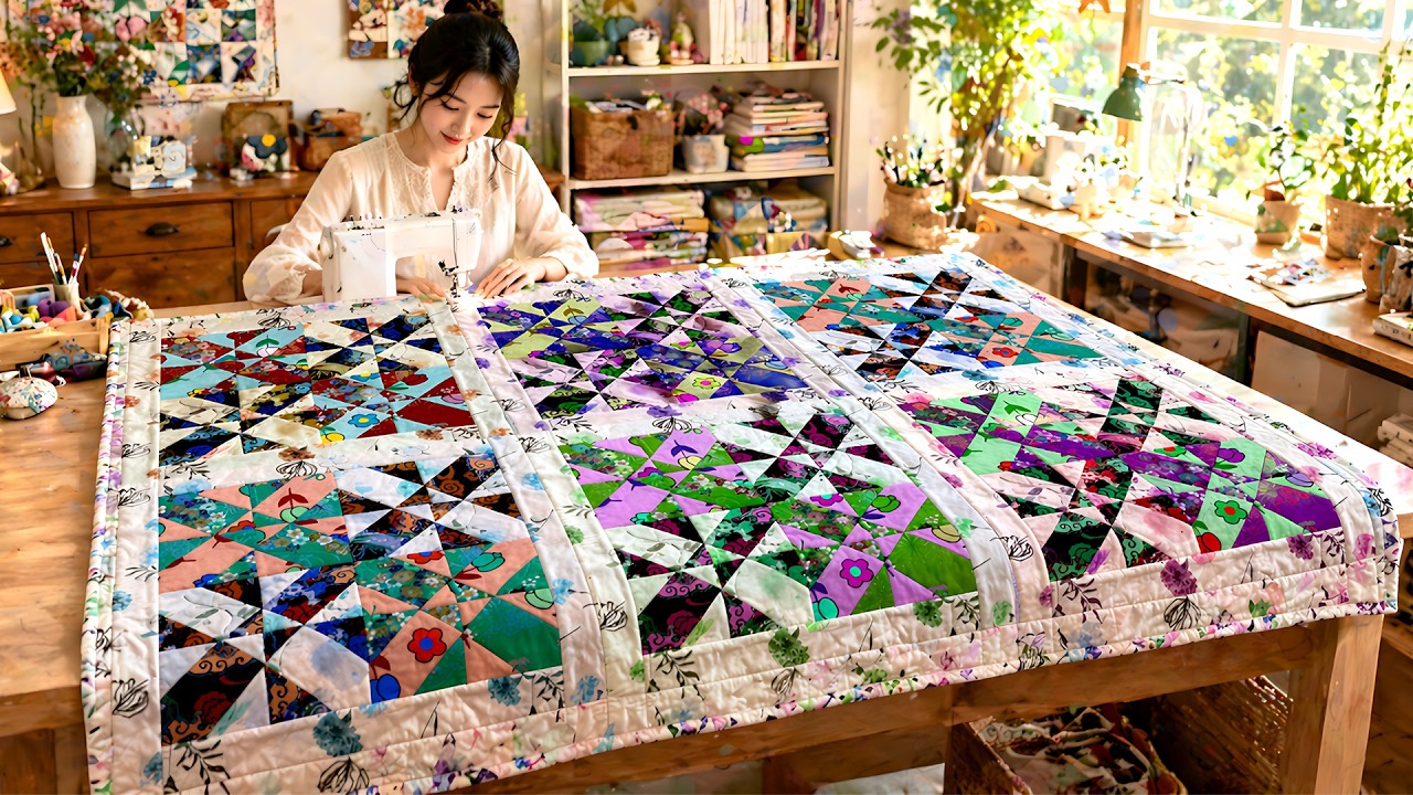 Patchwork Tutorial // I Used Up All The Fabric Scraps & Leftovers I Had For This Patchwork Project