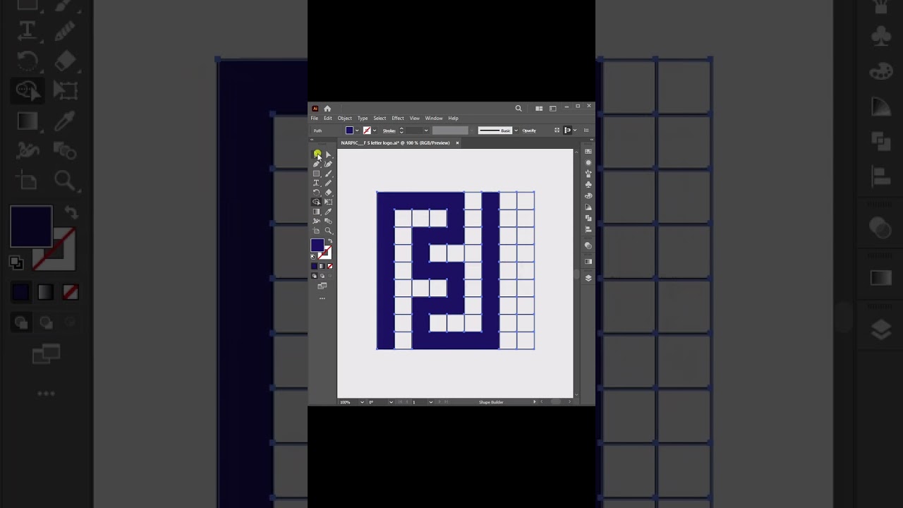 Design Letter F+S Monogram Logo in Illustrator