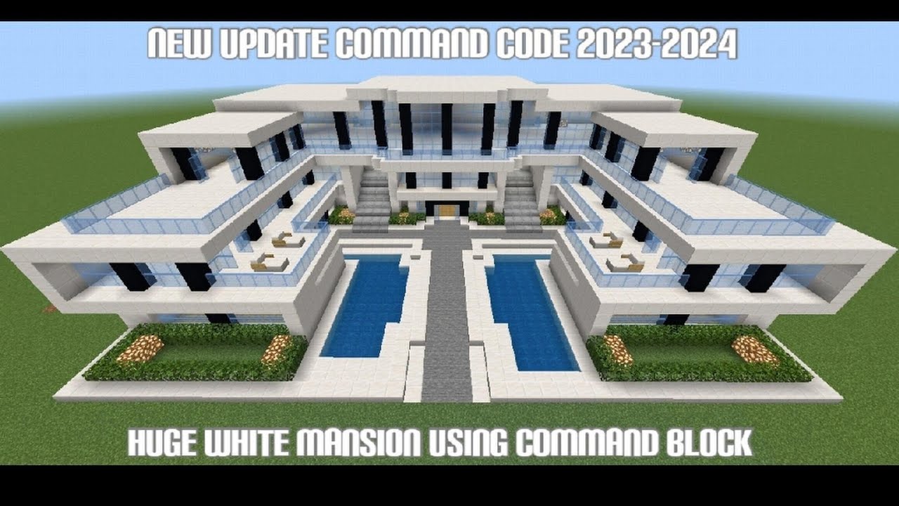 How to build a house in Minecraft using command block ( White Mansion Updated Code for 2023 ...