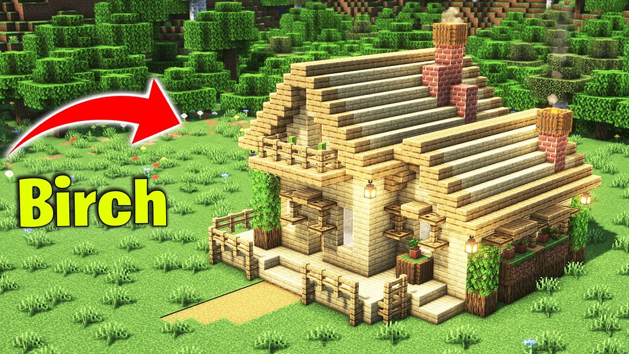 How to Build a Wooden Birch House - Minecraft Tutorial - Minecraft Builders