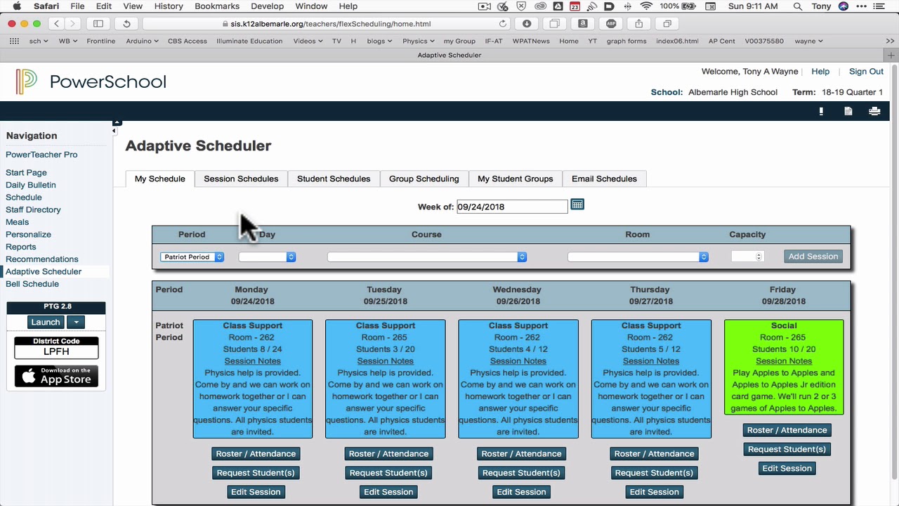 Adaptive Scheduler Checking Student Schedules