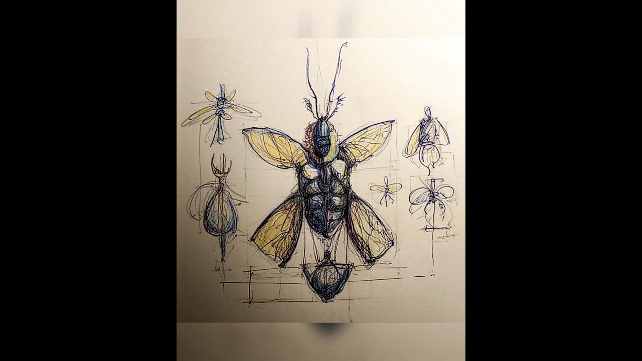 14. Insect anatomy drawing